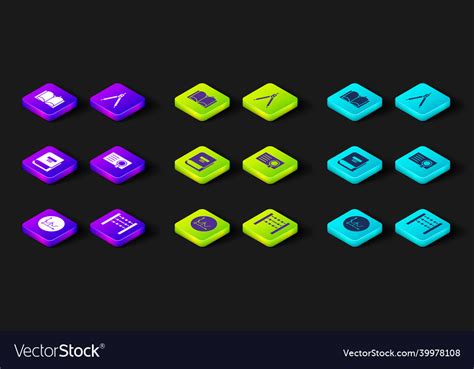 Set Graph Schedule Chart Diagram Abacus Book Vector Image