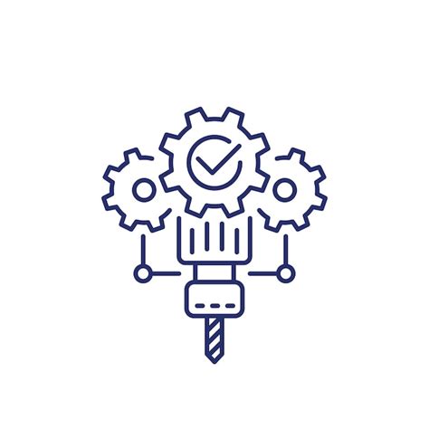 Premium Vector Cnc Machine Line Icon On White