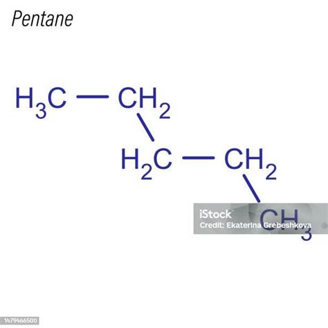 Vector Skeletal Formula Of Pentane Chemical Molecule Stock Illustration