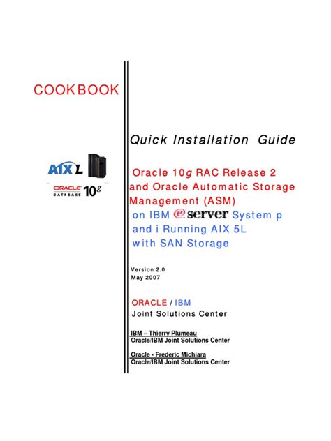 Cookbook Oracle 10grac R2 Asm Ibm Aix5l San Storage Installation