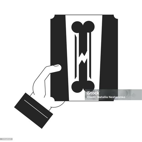 뼈 골절 엑스레이 스캔 Bw 개념 벡터 스팟 일러스트레이션을 들고 있다 2차 도형에 대한 스톡 벡터 아트 및 기타 이미지 2차 도형 X 레이 X 레이 장비 Istock