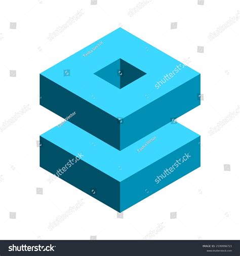 Blue 3d Cube Two Elements Geometric Stock Vector Royalty Free 2199996721 Shutterstock