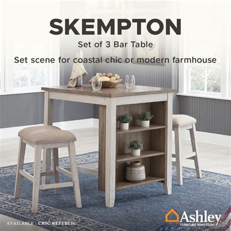 Ashley ชุดโต๊ะบาร์ 3 ชิ้น รุ่น Skempton Set Of 3 Bar Table Set Shopee
