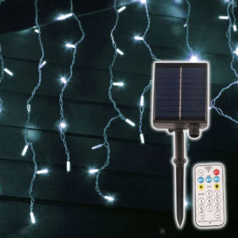 Ηλιακά Χριστουγεννιάτικα Λαμπάκια Βροχή 380led με Πρόγραμμα And Χειριστήριο Ψυχρό Λευκό 10mx30 40