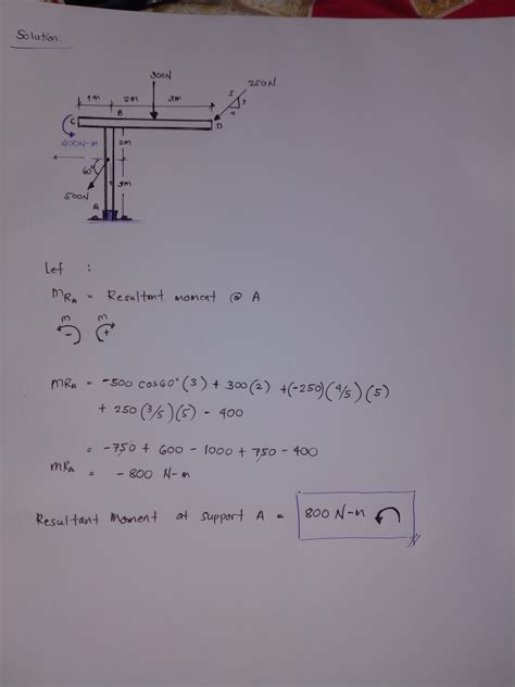 Solved A Compute The Resultant Moment Of The Forces Acting On The Course Hero