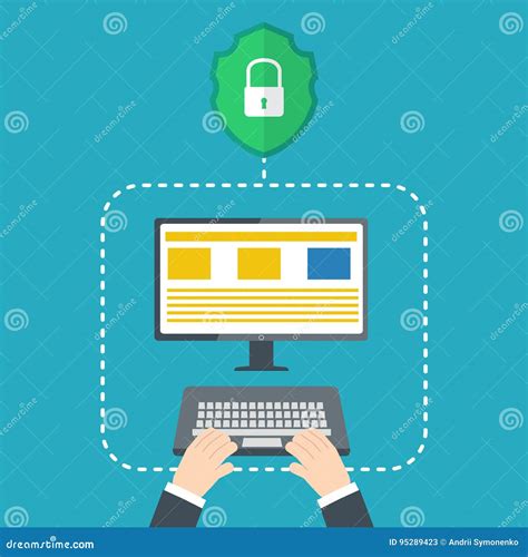 Protection Against Hacker Concept Vector Illustration Stock Vector