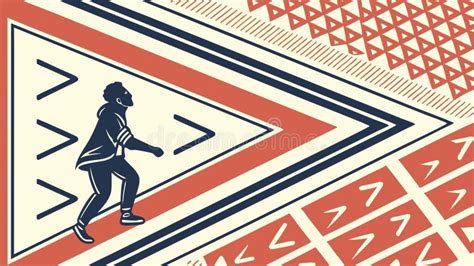 Abstract Arrow With Person Direction And Movement Vector Design