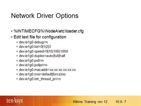 Network Driver Options