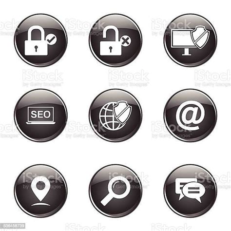Seo 인터넷 팻말 블랙 벡터 버튼을 아이콘크기 디자인식 설정 3 2015년에 대한 스톡 벡터 아트 및 기타 이미지 2015년 검색 검색 엔진 Istock