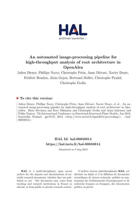 pdf an automated image processing pipeline for high throughput