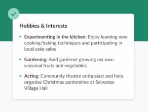 Hobbies And Interests For Your CV Best Examples