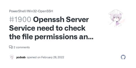 Openssh Server Service Need To Check The File Permissions And Owner Of Cprogramdatasshsshd
