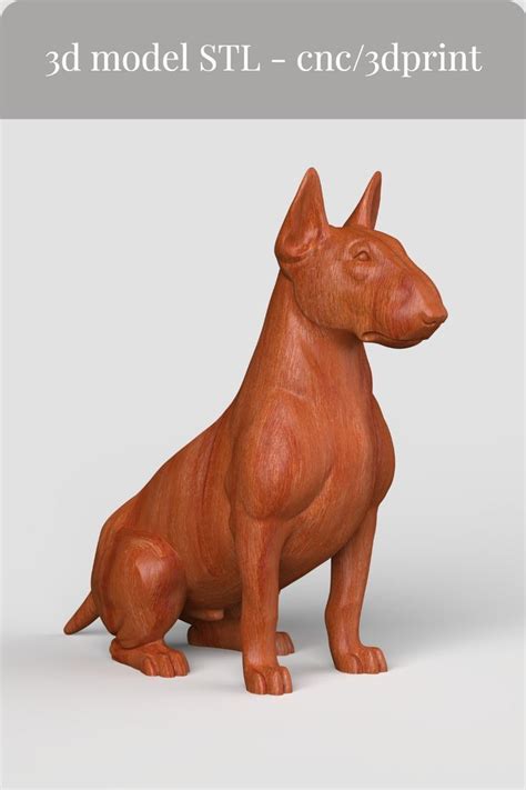 3d Model Stl Cnc Router File 3dprintable Bull Terrier Sit Artofit