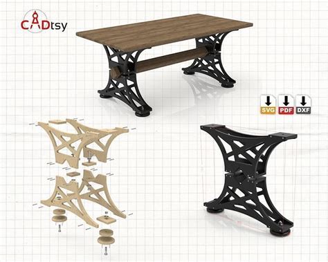 Table Dxf Cnc Vector Plans For Wooden Industrial Style Table Leg 3d Model Cgtrader