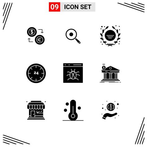 9 Universal Solid Glyphs Set For Web And Mobile Applications Commerce