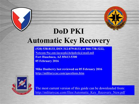 Dod Pki Automatic Key Recovery