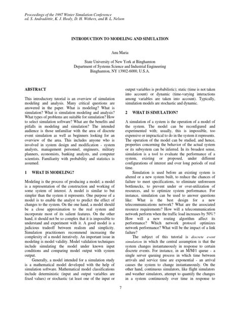 Introduction To Modeling And Simulation Pdf Simulation Conceptual