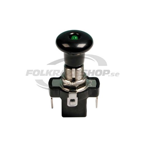 Push pull Switch med led Grön strömbrytare