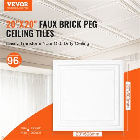 Vevor Ceiling Tiles 96 Pack 20 X 20 In Drop Ceiling Tiles Premium