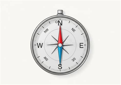 A Circular Analog Compass With A Metallic Finish Displays Cardinal