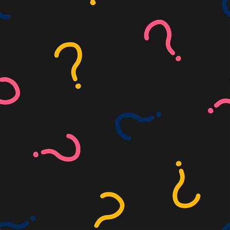 Premium Vector Seamless Pattern With Colorful Question Mark And Black Background