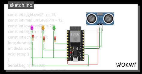 Distance Detector Wokwi Esp32 Stm32 Arduino Simulator