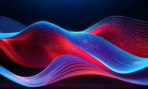 Dynamic Abstract Waves Of Red And Blue Light Abstract Wave Background