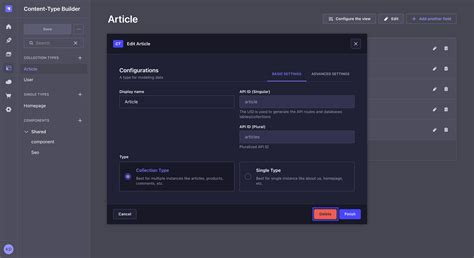 内容类型生成器 Strapi 中文网