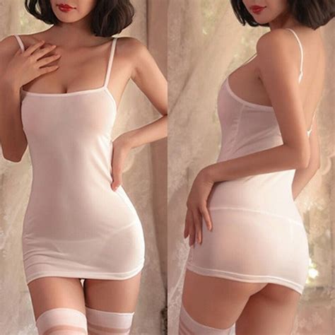 Seductive Sheer Mesh Bodycon Mini Dress For Women Nightwear Sleepwear