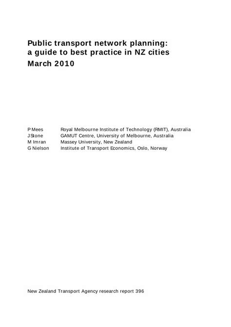 Pdf Public Transport Network Planning A Guide To Best · Public
