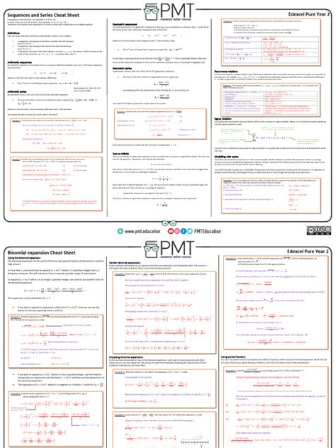 Math Summary Pdf Recurrence Relation Sequence