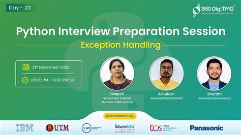 Python Interview Preparation Session Exception Handle Day 23 360digitmg Youtube