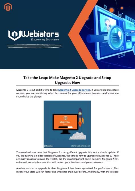 PPT Take The Leap Make Magento 2 Upgrade And Setup Upgrades Now