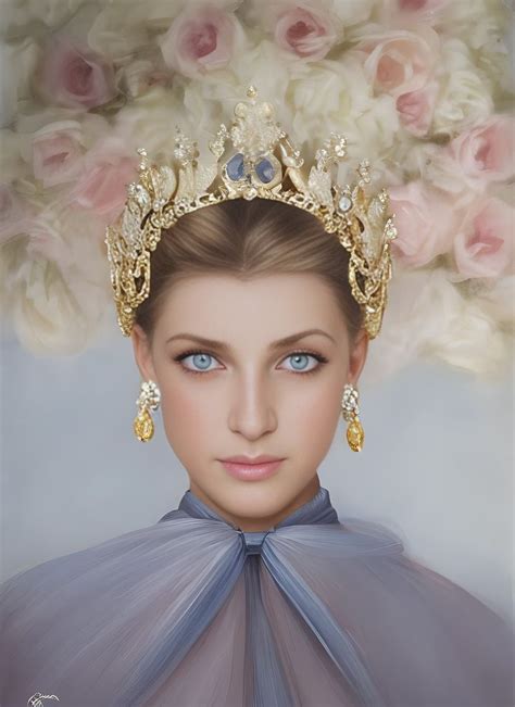 Девушка в лиловом В короне По моему фото Стиль художника Франца Винтерхальцера