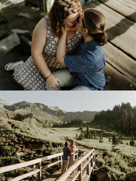 Sunrise Same Sex Mount Rainier Couples Session