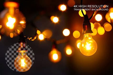 Premium Psd String Lights Garland With Glowing Light Effect On