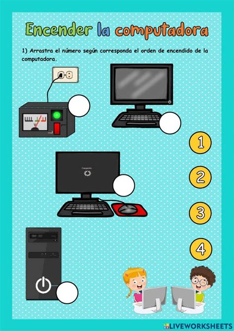 Encender La Computadora Worksheet Computadora Para Niños Clases De