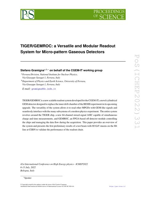 Pdf Tigergemroc A Versatile And Modular Readout System For Micro Pattern Gaseous Detectors