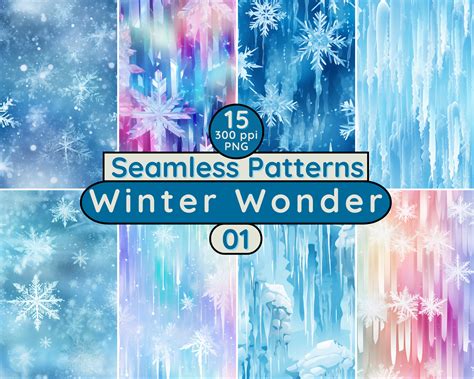 Seamless Png Frozen Icicles Winter Ice Snowflake Digital Patterns Background Diy Scrapbook Paper