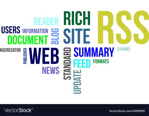 word cloud rss royalty free vector image vectorstock