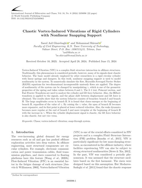 Chaotic Vortex Induced Vibrations Of Rigid Cylinders With Nonlinear Snapping Support