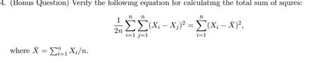 Solved Bonus Question Verify The Following Equation For Chegg Com
