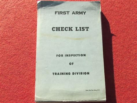 First Army Check List For Inspection Of Training Division Us Army 4640965918