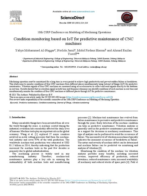 Condition Monitoring Based On Iot Pdf Internet Of Things Machines