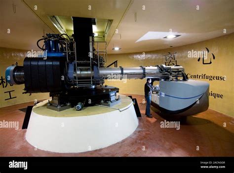 geotechnical centrifuge technician with a centrifuge used for testing