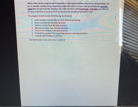 Solved I Write A Menu Driven Program Which Implements