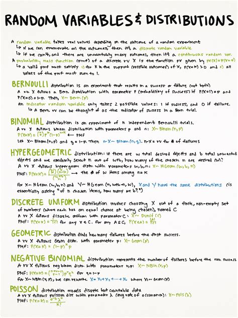 Studying With Jessie Named Discrete Random Variables Their