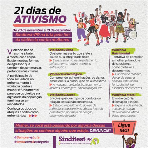 21 Dias De Ativismo Pelo Fim Da Violência Contra As Mulheres Sinditest