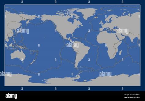 Shape Of The Panama Tectonic Plate On The Solid Contour Map In The Compact Miller Projection