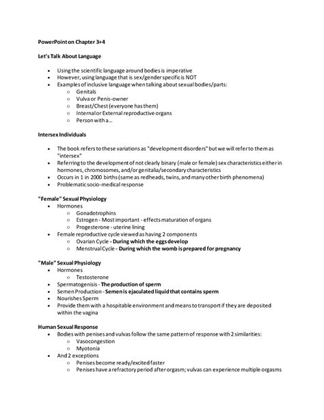 Sexual Differentiation Powerpoint Notes Powerpoint On Chapter 3 Let